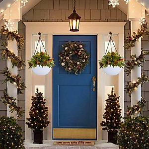 summer flower 2Pack Self Watering Hanging Planters,9.9 Inch Hanging Baskets for Christmas Plant, Hanging Pots for Indoor Outdoor Hanging Plant Holder for Garden Porch Ceiling -White,Plant Not Included