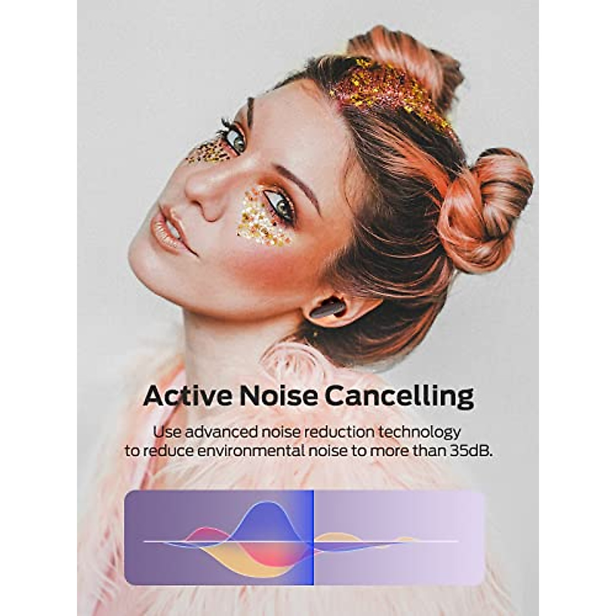 Monster Clarity 108 ANC Active Noise Cancelling Earbuds Bluetooth 5.2 Wireless Earphones with 4 Built-in Microphones, 30H Long Playtime Deep Bass Fast Charging Cordless Hands Free Clear Call