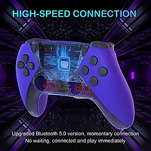 OUBANG Ymir Controller for PS4 Controller, Remote for Elite PS4 Controller with Turbo, Steam Gamepad Fits Playstation 4 Controller with Back Paddles, Scuf Controllers for PS4/Pro/PC/IOS/Android Purple