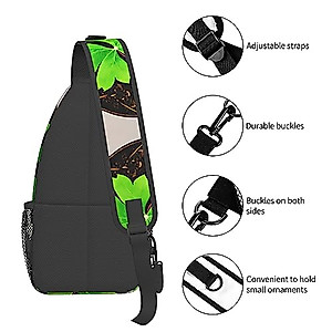 SSIMOO St Patricks Day Leaves Fashion Chest Bag,Travel Bag,Light And Comfortable Satchel-Multi-Purpose Small Backpack