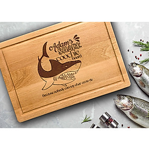 Customizable Shark Board, Shark Cutting Board, Personalized Christmas Gift for Men, Charcuterie Board, Meats and Cheeses Serving Boards, Shark Charcuterie Board