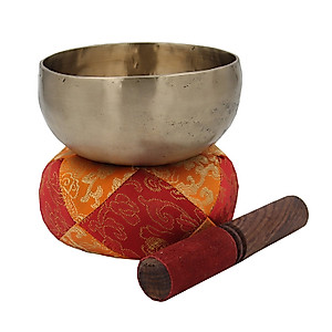 DharmaObjects Hand Hammered Zen 5 Inches Singing Bowl/Mallet/Cushion Set