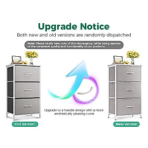 AODK Dresser for Bedroom Nightstand Small Dresser Chest of Drawers End Table for Living Room, Closet Dresser with 3 Storage Drawers Organizer Clothes, Light Grey