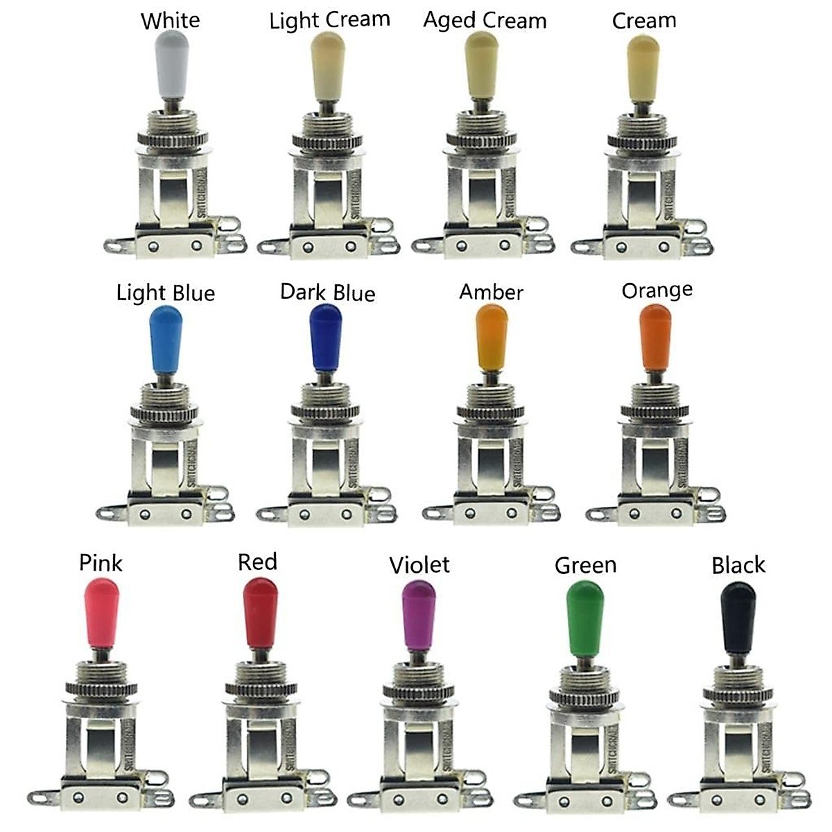 KAISH 13pcs Mixed Colors American Thread 3 Way Toggle Switch Tip Switch Cap Knob for USA Les Paul Pickup Selector Switch/Switchcraft Switch