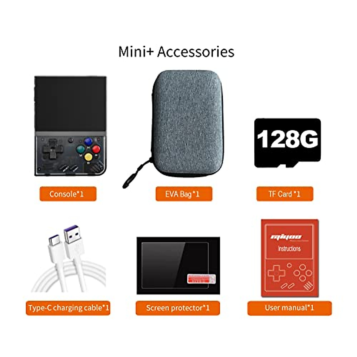 Miyoo Mini Plus Retro Handheld Game Console 3.5-inch IPS Screen with WiFi and 10000+ Games (Purple 128G)