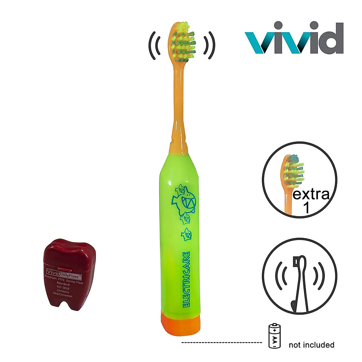 Dental Patient Travel Bag, Zipper Pouch Travel Kit – Includes Toothbrush, PTFE floss – Multicolored (Kids, Pack of 12, Battery Toothbrush)