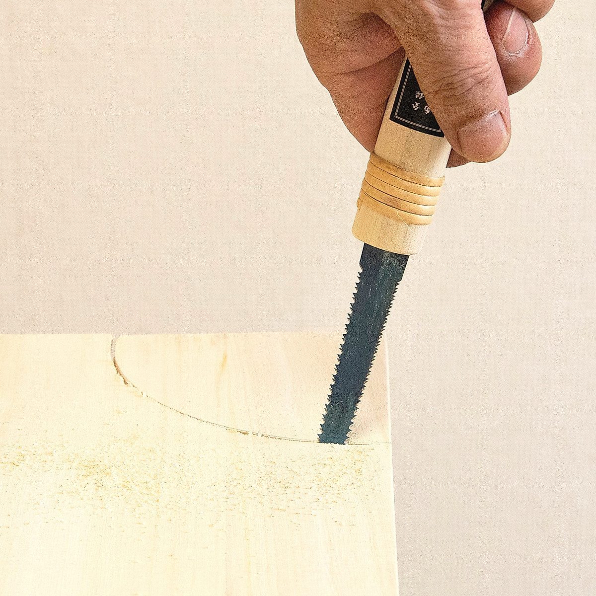 RANSHOU Japanese Pull Saw Woodworking Mini Keyhole Saw 4-3/4" Made in JAPAN, Ryoba Double-Edge Hand Saw for Wood, Plywood, Drywall, Sheetrock, Gypsum Board, Plasterboard, Wood Handle