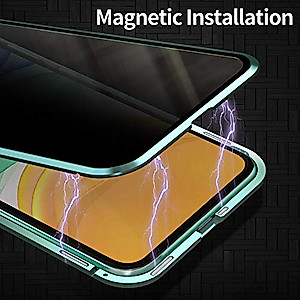 Guppy for iPhone 11 Magnetic Case, Case with Built in Privacy Screen Protector Anti Spy Tempered Glass Slim Metal Aluminum Shockproof Cover Hard Drop Proof Protective Wireless Charging Support