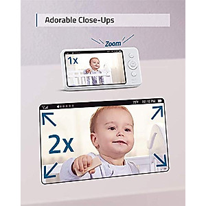 eufy Baby, SpaceView Pro 720p Video Baby Monitor with 5’’ Screen, Two-Way Audio, Pan & Tilt, Night Vision, Lullaby Player, Ideal for New Parents, Wide Angle Lens Not Included（Renewed）