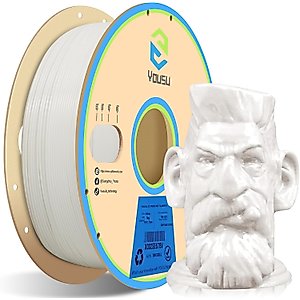YOUSU White PVB Filament 1.75 mm for 3D Printer & 3D Pen 1 kg (2.2 lbs), Print As Easy as PLA Filament, can be Polished with Alcohol to get Smooth Surface.
