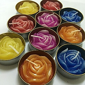 10 Pcs Set Mini Thai Aroma Candle Floating Flower Rose Small Spa Handcraft Craved Home Garden Interia Decor