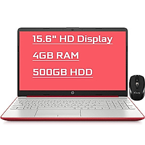 HP Notebook 15 15.6‚Äù HD Laptop, Intel Pentium Gold 6405U, 4GB RAM, 500GB HDD, Intel UHD Graphics, HDMI, USB-C, WiFi, Webcam, Win10 (Renewed)