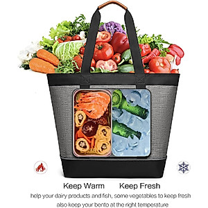 TIIOCTI Insulated Cooler Bag reusable grocery tote bags Transport Large lunch box for women Cold Or Hot Food Apply to Delivery Bag Travel Picnic