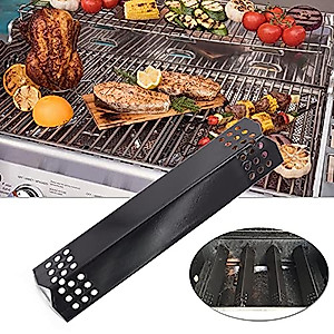 Set of 3 Heat Plate Shields for Nexgrill 720-0830H, 720-0783E, 720-0896B, Grill Master 720-0697, 720-0737, 7200697 Grill Replacement Parts, 14 9/16" Porcelain Steel Heat Tent Flame Tamer Replacement