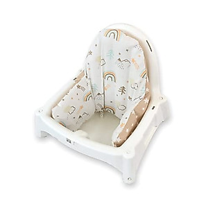 High Chair Cover for IKEA Antilop High Chair,Cotton Cover for Inflatable Cushion, Cushion Cover for High Chairs for Babies and Toddlers, High Chair Accessories, It is Only Cover! (Brown Rainbow)