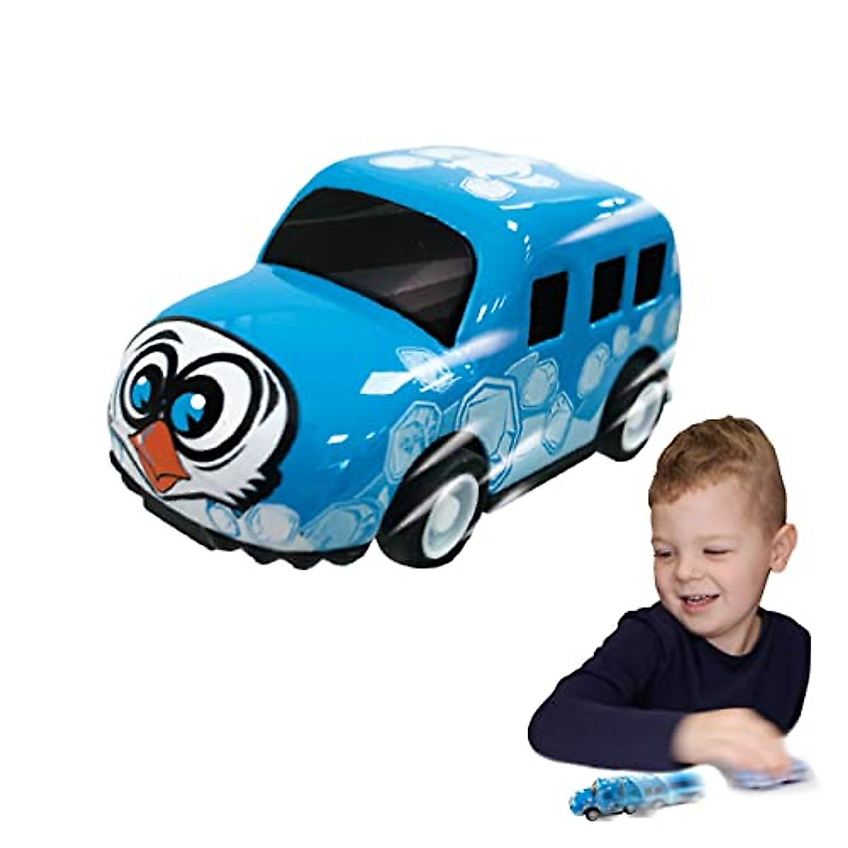 Deluxebase Cutie Critters - Penguin from Pull Back Action DicastSmall Car for Kids. Antarctic Animal Toy Cars That Make Fantastic Penguin Gifts