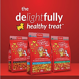 Pup Corn Plus - Puffed Dog Treats with Prebiotics and Probiotics - Holiday Cheer Flavored (24oz) - Made in USA