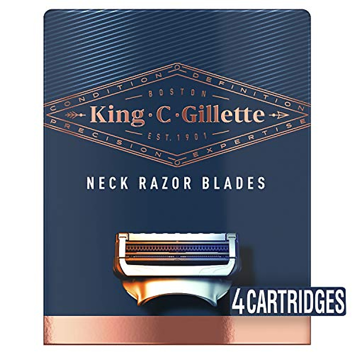 King C. Gillette Neck Razor Blades, 4 Count