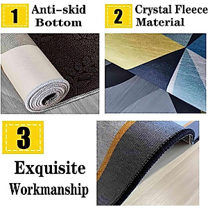 HONGXIU Christmas Red Area Rug, 5x8ft, Christmas Tree Rug, Christmas Snowman and Snowflake Winter Rug, Suitable for Dining Room Bedroom Kitchen Corridor Non-Slip Easy to Clean