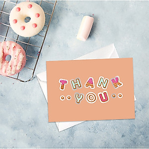 easykart labels 20 Thank You Cards with Envelopes, Premium Gold Foil Print, Blue Floral Thank You Cards for Baby Shower, Wedding, Bridal Shower, Small Business, 4”x 5.5” Folded, Blank Inside