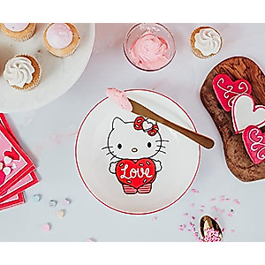 Toynk Sanrio Hello Kitty Love 9-Inch Ceramic Coupe Large Dinner Bowl For Serving Pasta, Salad, Cereal