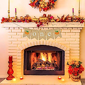 Rainlemon Jute Burlap Pumpkin One High Chair Banner Fall Thanksgiving Boy Girl 1st Birthday Party Highchair Garland Decoration