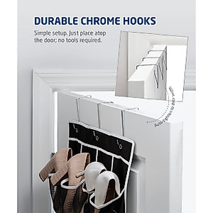 ZOBER Over The Door Shoe Organizer - 24 Breathable Pockets, Hanging Shoe Holder for Maximizing Shoe Storage, Accessories, Toiletries, Laundry Items. 64in x 18in