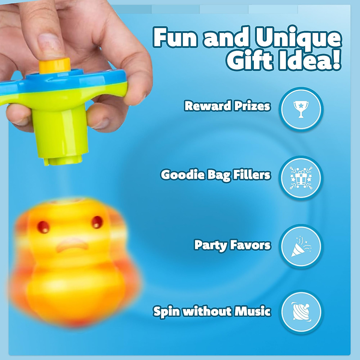 Light Up Animal Spinning Tops for Kids, 8 UFO Toys with Flashing LED Lights, Fun Birthday Party Favors, Goodie Bag Fillers Gift for Boys and Girls 3 4 5 6 7 8