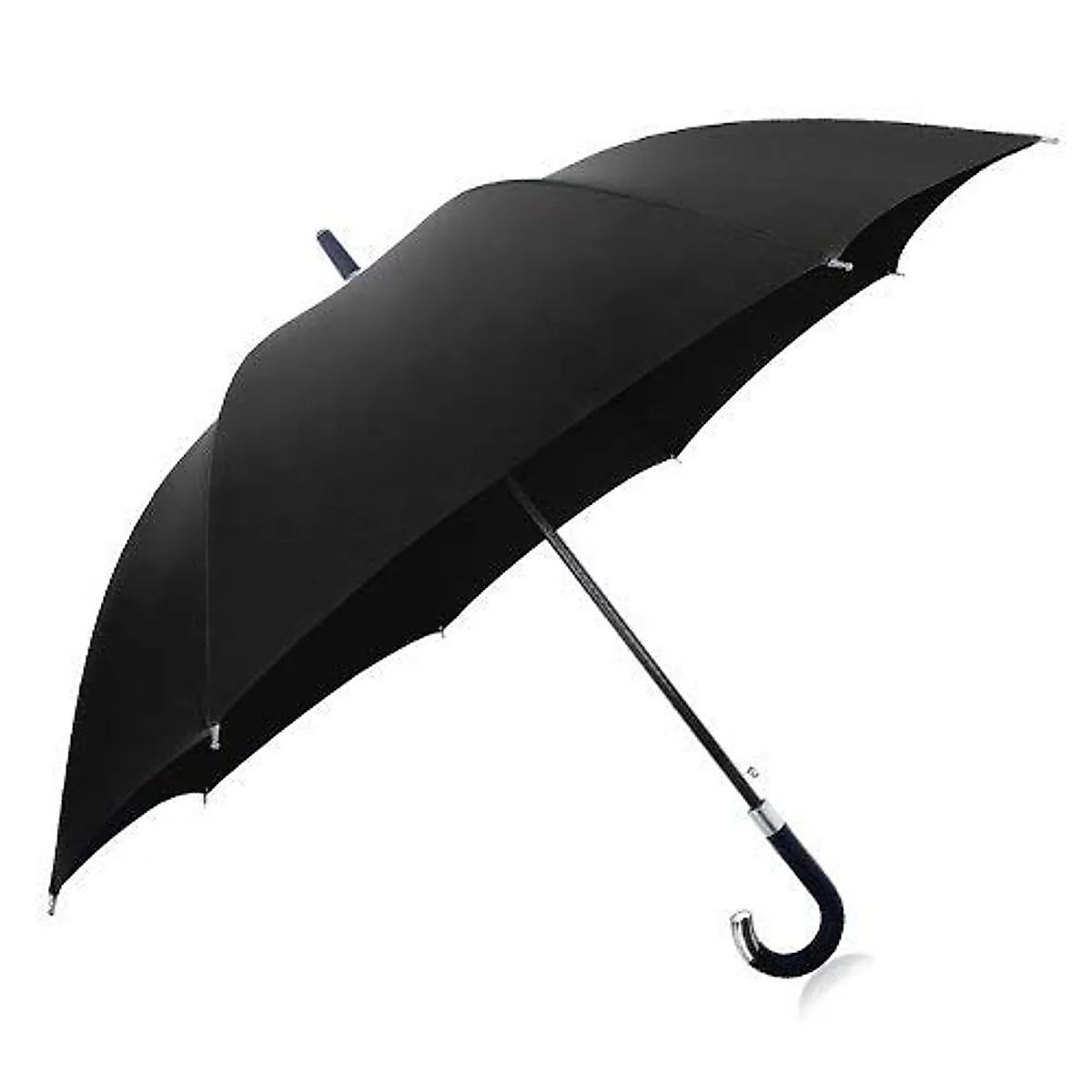 DAVEK ELITE UMBRELLA (Classic Black) - Quality Cane Umbrella with Automatic Open, Strong & Windproof