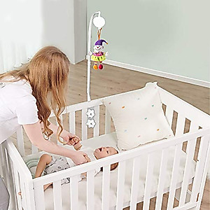 AFUNTA 37 Inch Double Screw Crib Mobile Bed Bell Holder with Music Box, DIY Toy Decoration Hanging Arm Adjustable Holder Bracket Baby Bed Stent Set Nut Screw