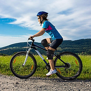 Luwint Protective Thick Sponge Knee Pads Knee Brace - High Elastic Non-Slip Basketball Volleyball Knee Sleeves Support for Gardening Weightlifting Running Gym Yoga, 1 Pair Unisex