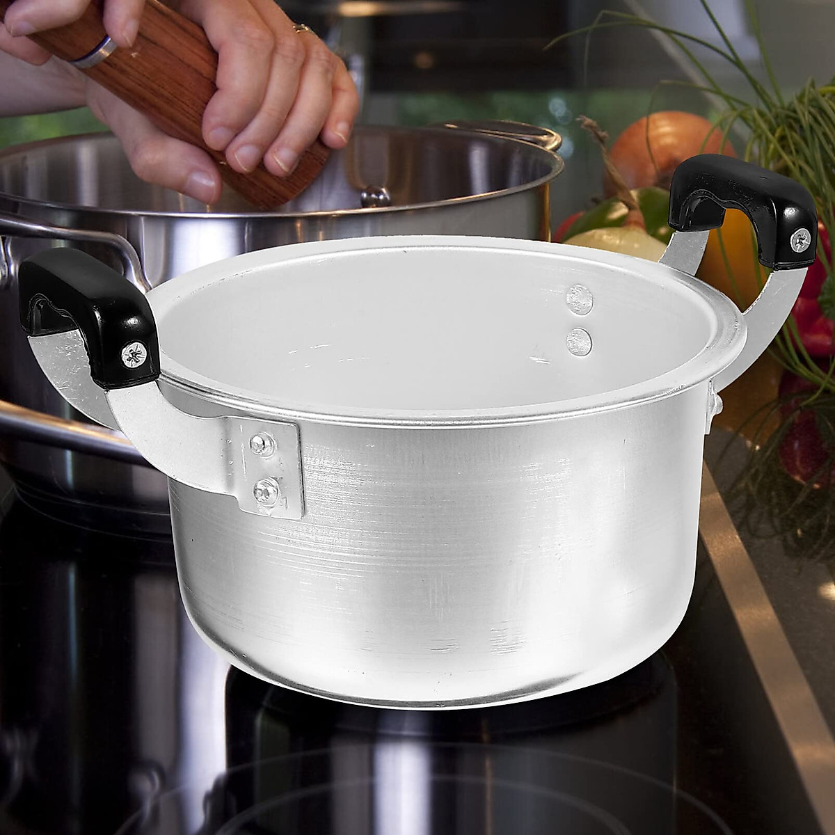 UPKOCH Vintage Aluminum Pot Stock Pot Ramen Pot ramenpot Instant Noodle Pot Kimchi Soup Pot stockpot with lid Oven Pans nonstick Soup Pot Korea Noodle Pot Kitchen Noodle Pot Cook Pot Suki