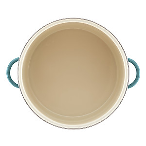 Farberware Enamel on Steel Stock Pot/Stockpot with Lid - 16 Quart, Aqua Blue