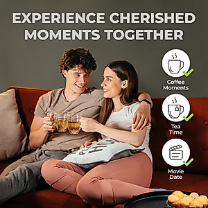 GLORAMA Double Walled Glass Coffee Mugs for Couples - Espresso Cups, Coffee Cups for Couples with Gold Line Art Inscription, Freezer & Microwave Safe (12oz)