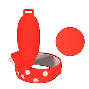 Silicone Controller Handle Grip Case Full Protective Sleeve Knuckle Strap Accessories for Quest 2 Virtual Reality VR Glasses Headset (Red)