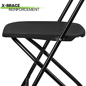 Magshion Plastic Folding Chairs 10 Pack Foldable Dinning Chairs for Wedding Parties Event Outdoor Indoor Lightweight Chair 330lb Capacity, Black