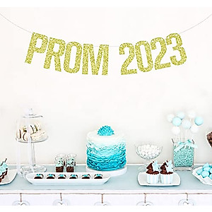 Prom 2023 Banner, Prom Night Decor, Class of 2023 Bunting Garland, 2023 Graduation Party Decorations Gold Glitter