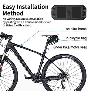 Onvian Bike Alarm with Remote, 113dB Wireless Anti-Theft Alarm with Security Vibration Motion Sensor for Bike Bicycle Motorcycle Electric Scooter Moped Volume Adjustable (Beige Remote)