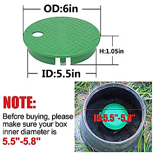 Bandelt Sprinkler Valve Box Cover Lid for Automatic Irrigation Water System Lawn, Yard, Outside ID 5.5" OD 6"-2 Pack