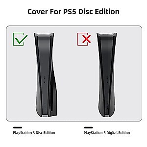 NexiGo PS5 Accessories Faceplate for Playstation 5 Disc Edition, ABS Anti-Scratch Dustproof Protective Shell Cover, Replacement Face Plate for PS5 Disc Edition (Black)