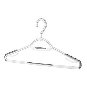 Whitmor Slim Sure-Grip Hangers with Swivel Hook (Set of 5), White, 17.13x 8.07 inch