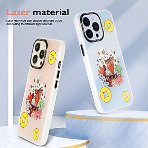 Lao Lin Arts，Compatiable for iPhone Case,Golden Dazzle Phone Case,Change Color with Light,Drop-Proof Phone Case,No Fingerprints,Rabbit, (iPhone 13)