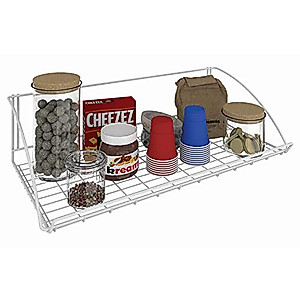 ClosetMaid 8279 24-Inch Wide Laundry Utility Hanger Shelf , White & Wire Hanging Shelf Basket for Storage, Organization in Closet or Pantry, No Assembly or Installation, Durable, White