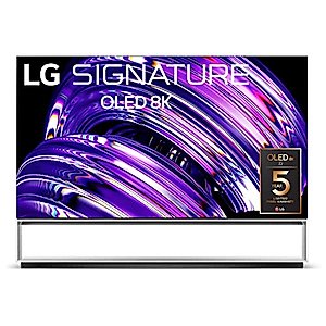 LG Signature 88-Inch Class OLED Z2 Series Alexa Built-in 8K Smart TV, 120Hz Refresh Rate, AI-Powered , Dolby Vision IQ and Dolby Atmos, WiSA Ready, Cloud Gaming (OLED88Z2PUA, 2022)