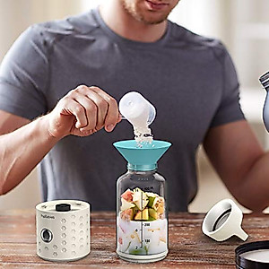 Portable Blender, PopBabies Blender for Shakes and Smoothies with rechargeable USB blender Cup, Smoothie Blender to go Ivory White updated version