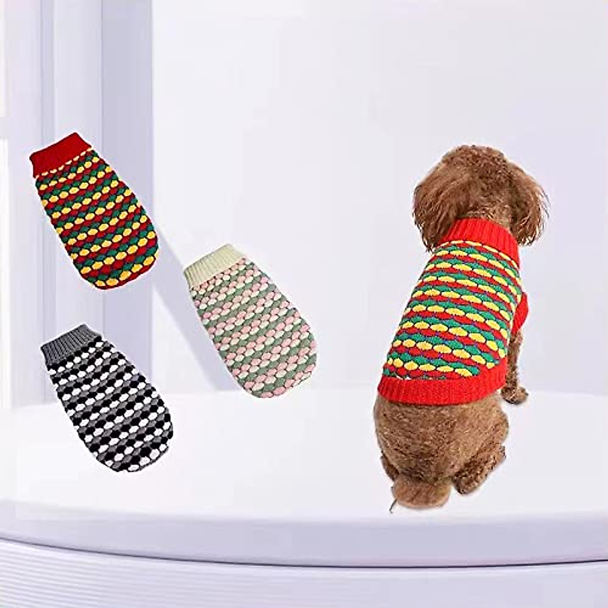 Dog Sweater Dog Sweaters for Small Medium Dogs Knit Cute Dog Clothes for Small Dogs Boy or Girl Warm Puppy Sweaters for Small Dogs Winter Pet Dog Cat Sweater Clothes