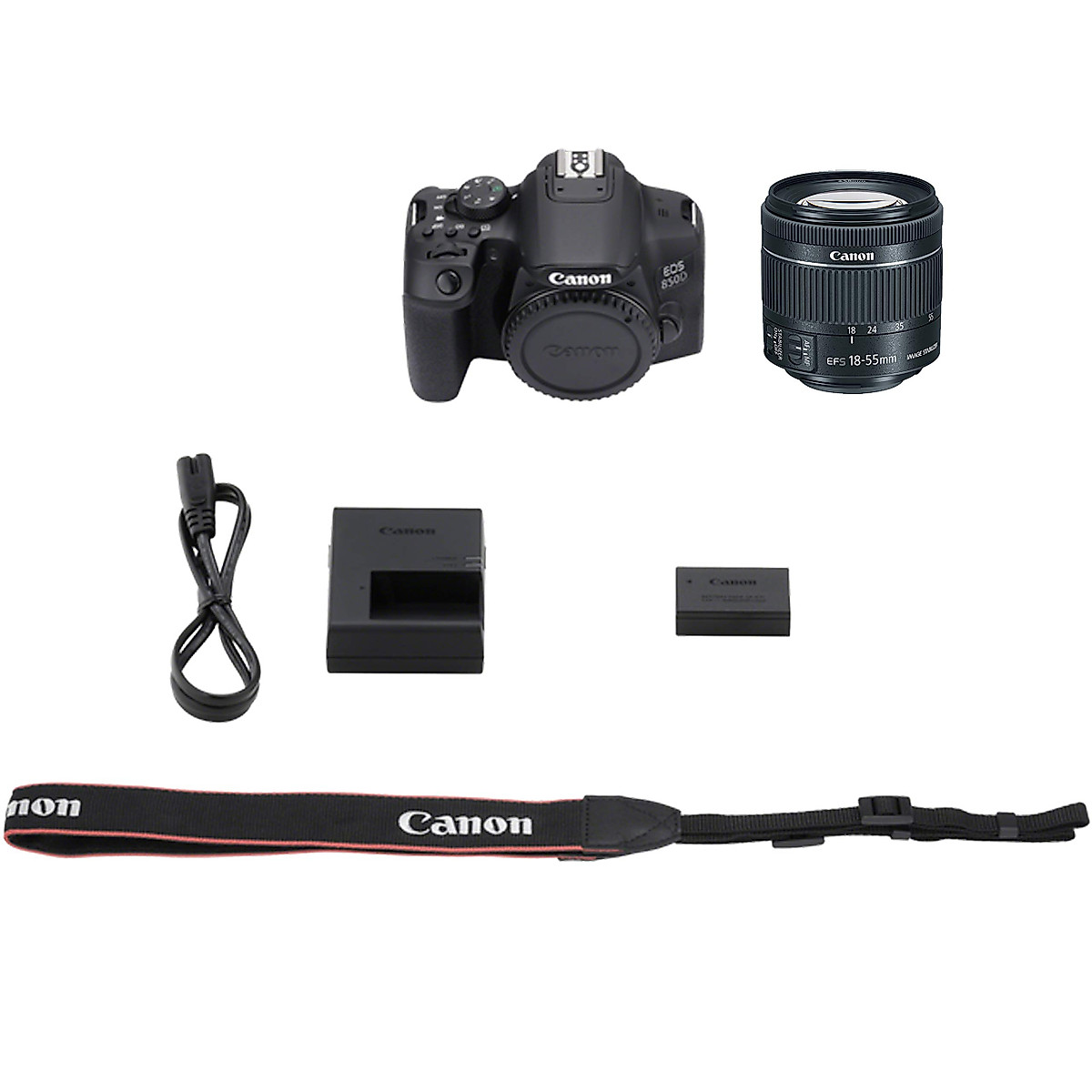 Canon EOS 850D / Rebel T8I DSLR Camera w/EF-S 18-55mm F/4-5.6 STM Zoom Lens + 420-800mm Super Telephoto Lens + 64GB Memory, Case, Tripod, Flash, Remote, and More (36pc Bundle)