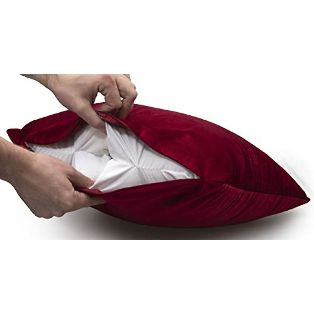 Norott Decorative Throw Pillow Vault Secret Pocket-6.5x10.5-Keep Items Private Safe Secure in Plain Sight-Beds-Couch-Sofa-Any Room-Travel Use- Square Crimson-17.5x17.5x6.5 inches