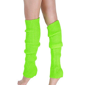 Leg Warmers for Women Thigh High Ribbed Knit Crochet Boot Cuffs Topper Socks Winter Bohemian Boot Socks Extra Long Thigh High Leg Warmer for Party Dance Sports Light Green