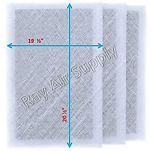 RAYAIR SUPPLY 21x23 Dynamic Air Cleaner Replacement Filter Pads 21 x 23 Refills (3 Pack) White